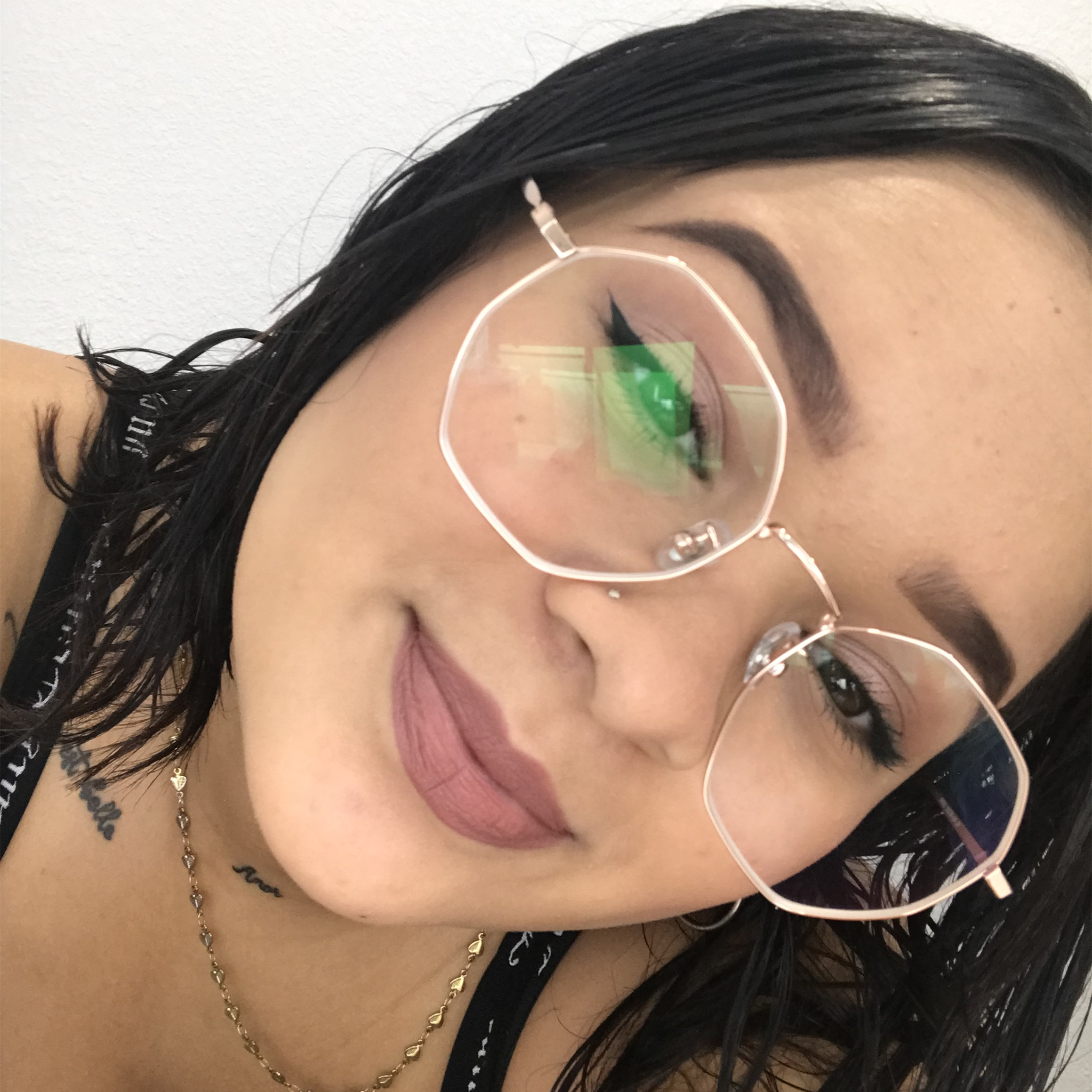 Annabel Polygon - Golden Eyeglasses