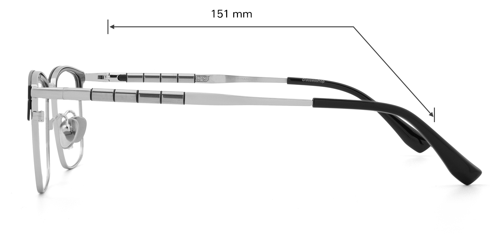 Humphr Rectangle - Black/Silver Eyeglasses