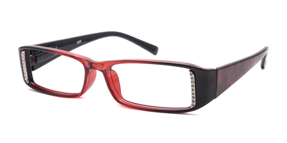 2001 Rectangle - Red Eyeglasses