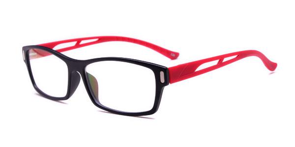Abruzzo Rectangle - Black/Red Eyeglasses