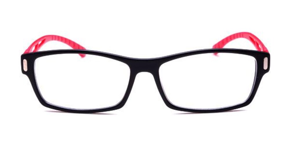 Abruzzo Rectangle - Black/Red Eyeglasses