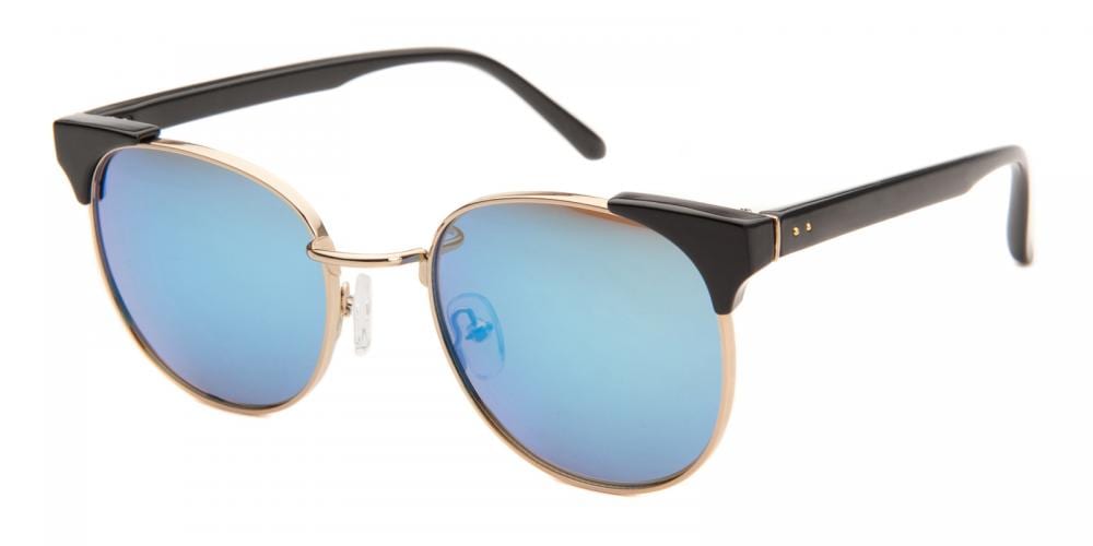 Maria Round - Black (Blue Mirror-coating) Eyeglasses