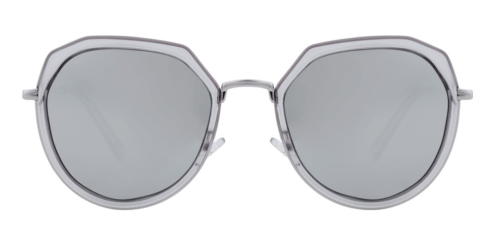 Corpus Polygon - Gray/Silver mirror-coating Eyeglasses