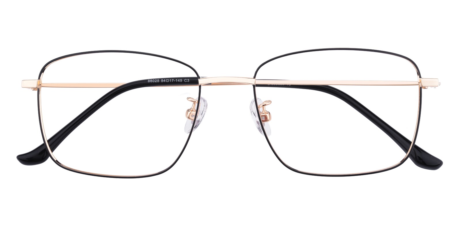 Mandel Rectangle - Black/Golden Eyeglasses