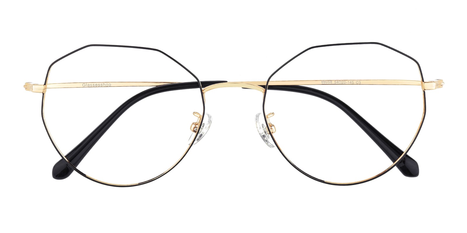 Gresham Polygon - Black/Golden Eyeglasses