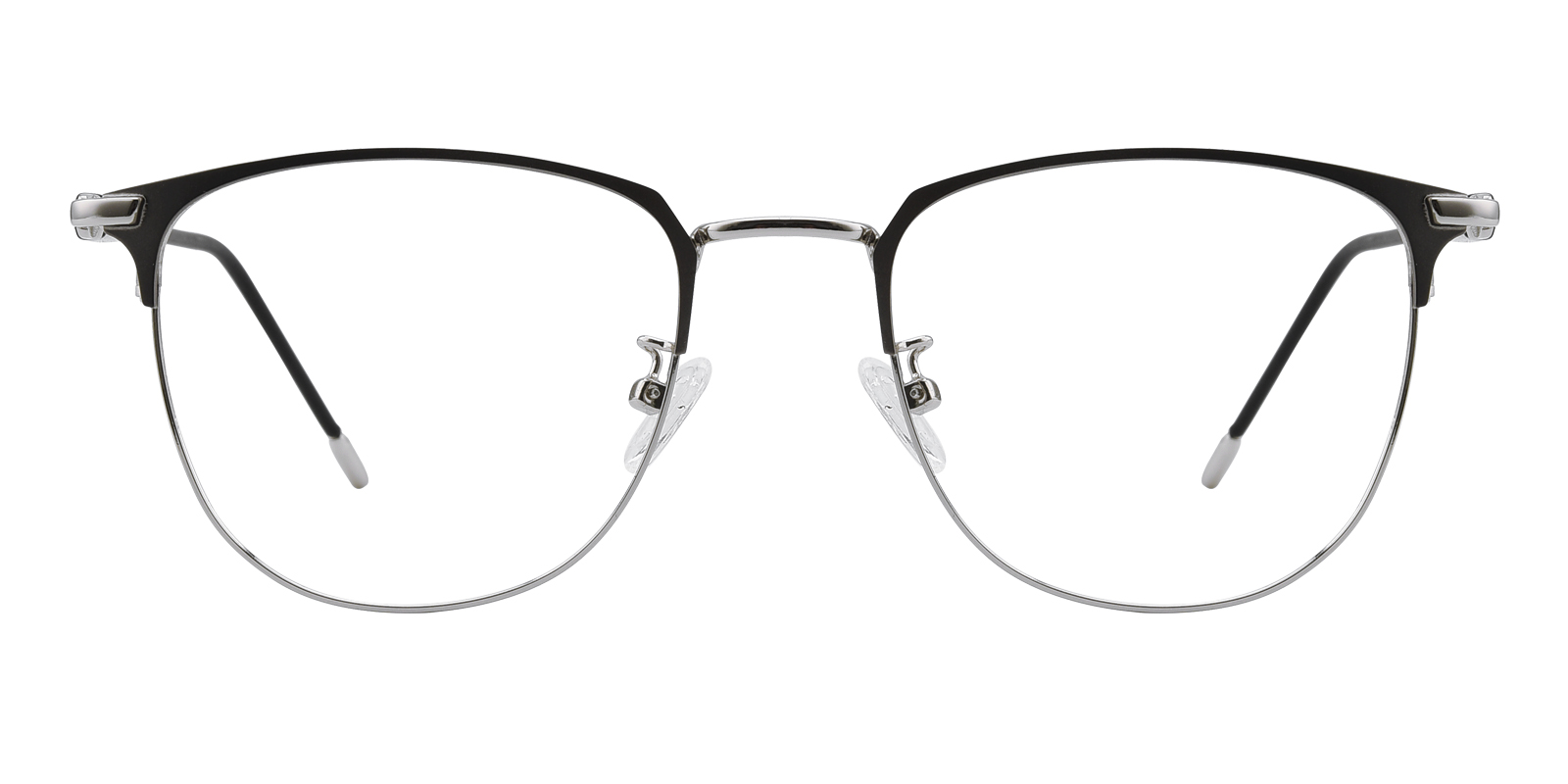 Haywood Classic Wayframe Gunmetal/Silver Full-Frame Metal Eyeglasses ...