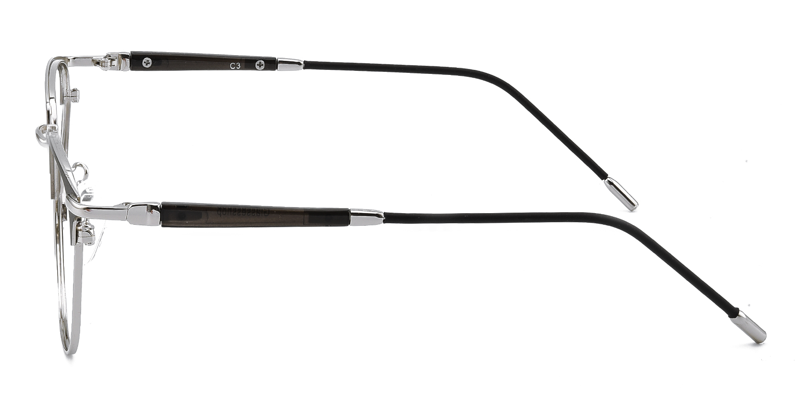 Haywood Classic Wayframe Gunmetal/Silver Full-Frame Metal Eyeglasses ...