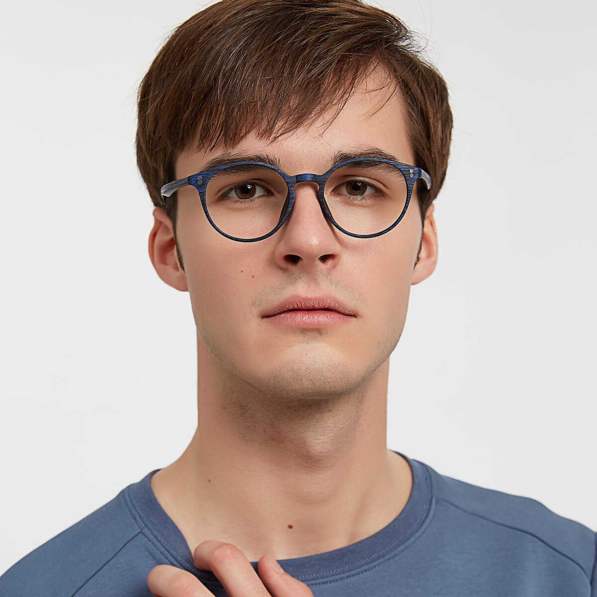 Binghamton Round Blue Full-Frame TR90 Eyeglasses | GlassesShop