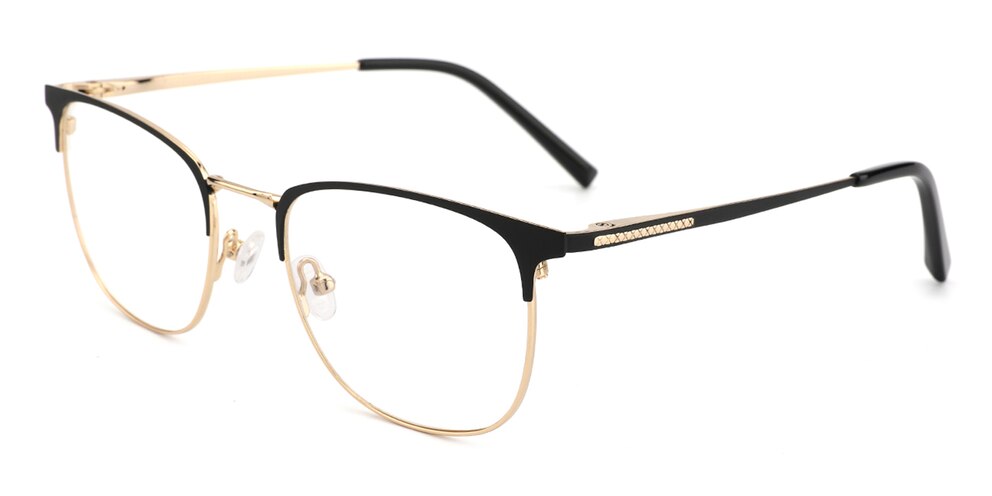 Gerald Classic Wayframe - Black/Golden Eyeglasses