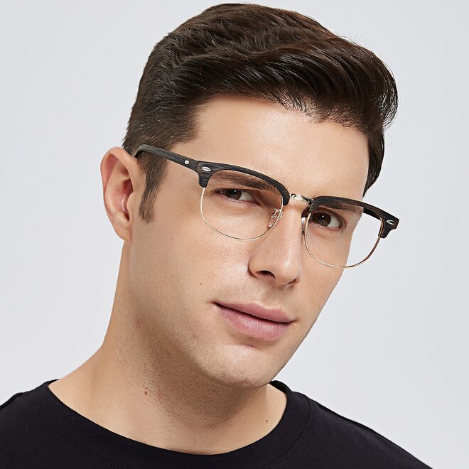 Salisbury Classic Wayframe Brown/Golden Full-Frame TR90 Eyeglasses | GlassesShop