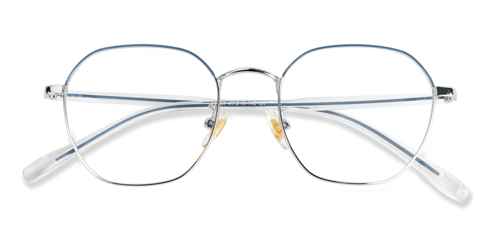 Antonia Polygon - Silver/Blue Eyeglasses