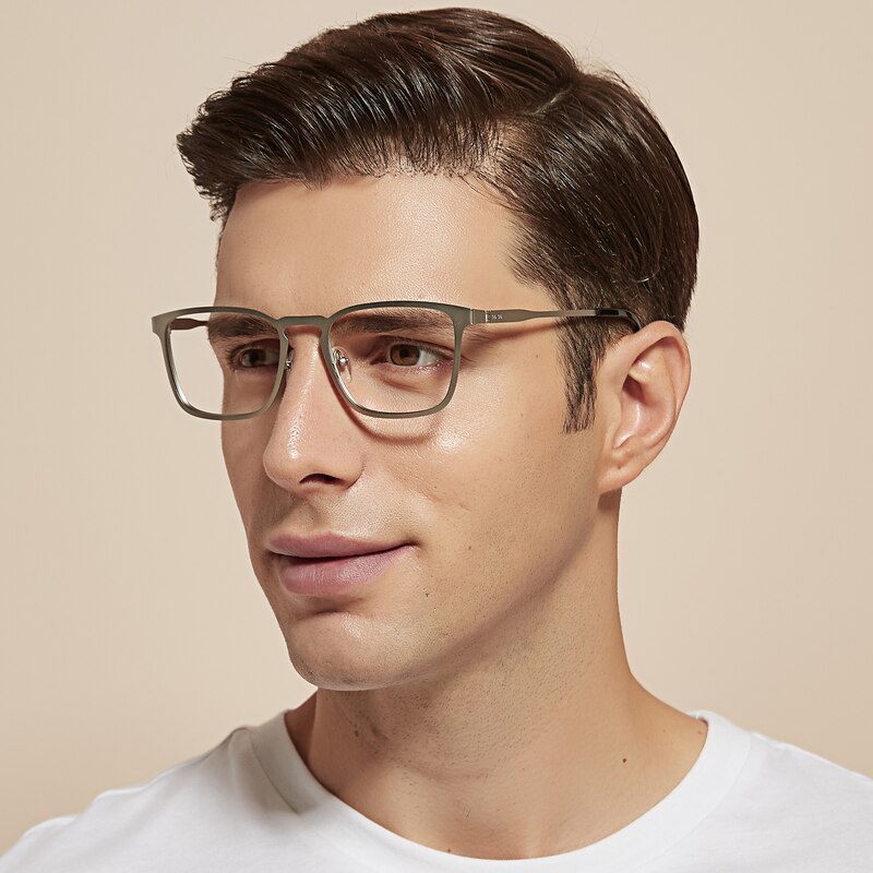 Bevis Rectangle Silver Full-Frame Stainless Steel Eyeglasses | GlassesShop