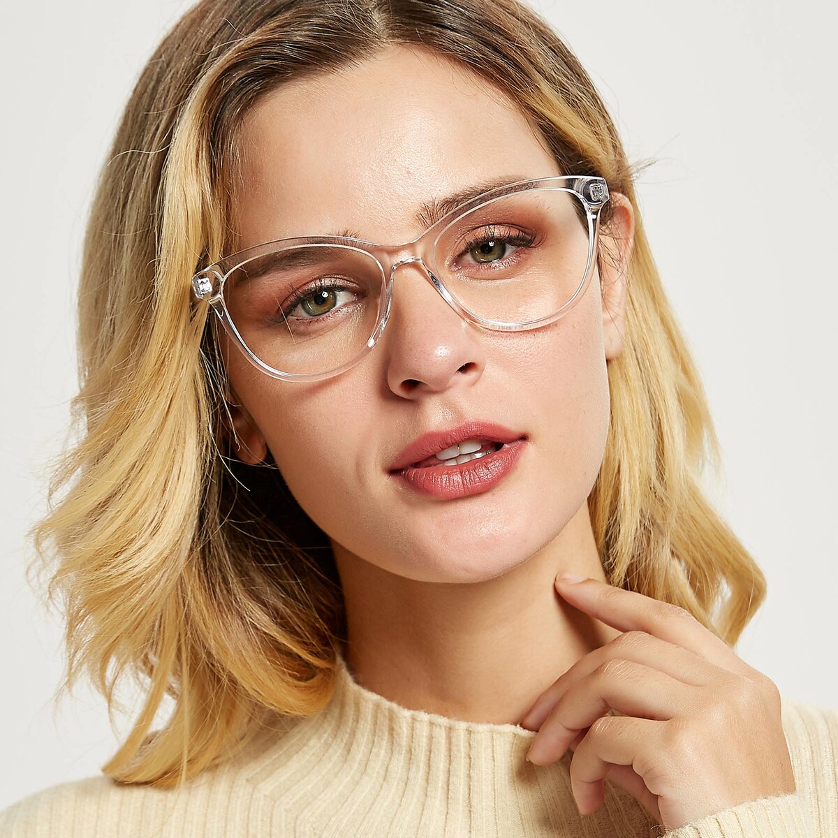 Mandy Cat Eye Crystal Full-Frame Acetate Eyeglasses | GlassesShop