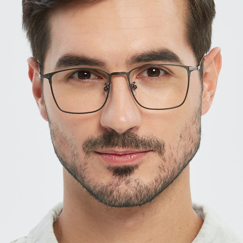 Rectangle Gunmetal Eyeglasses | GlassesShop
