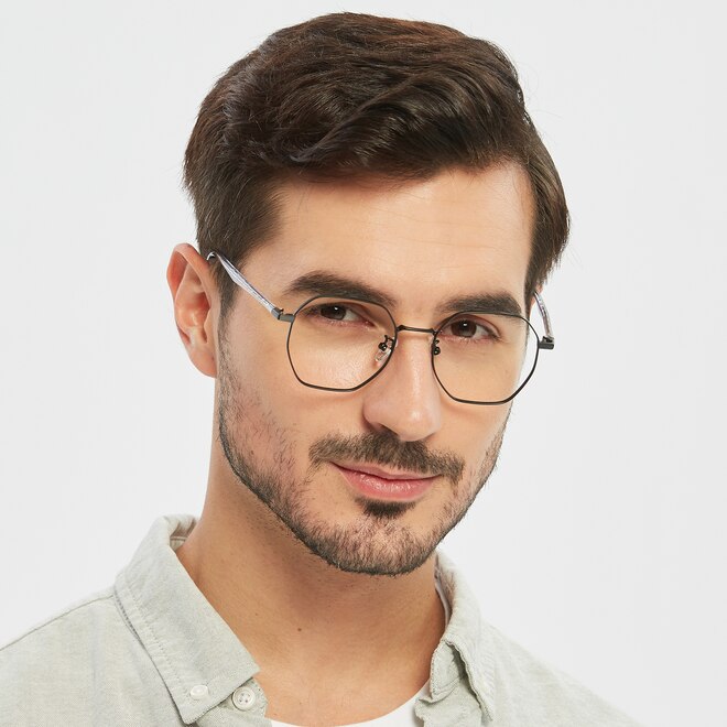 Winston Polygon - Black/Crystal Eyeglasses