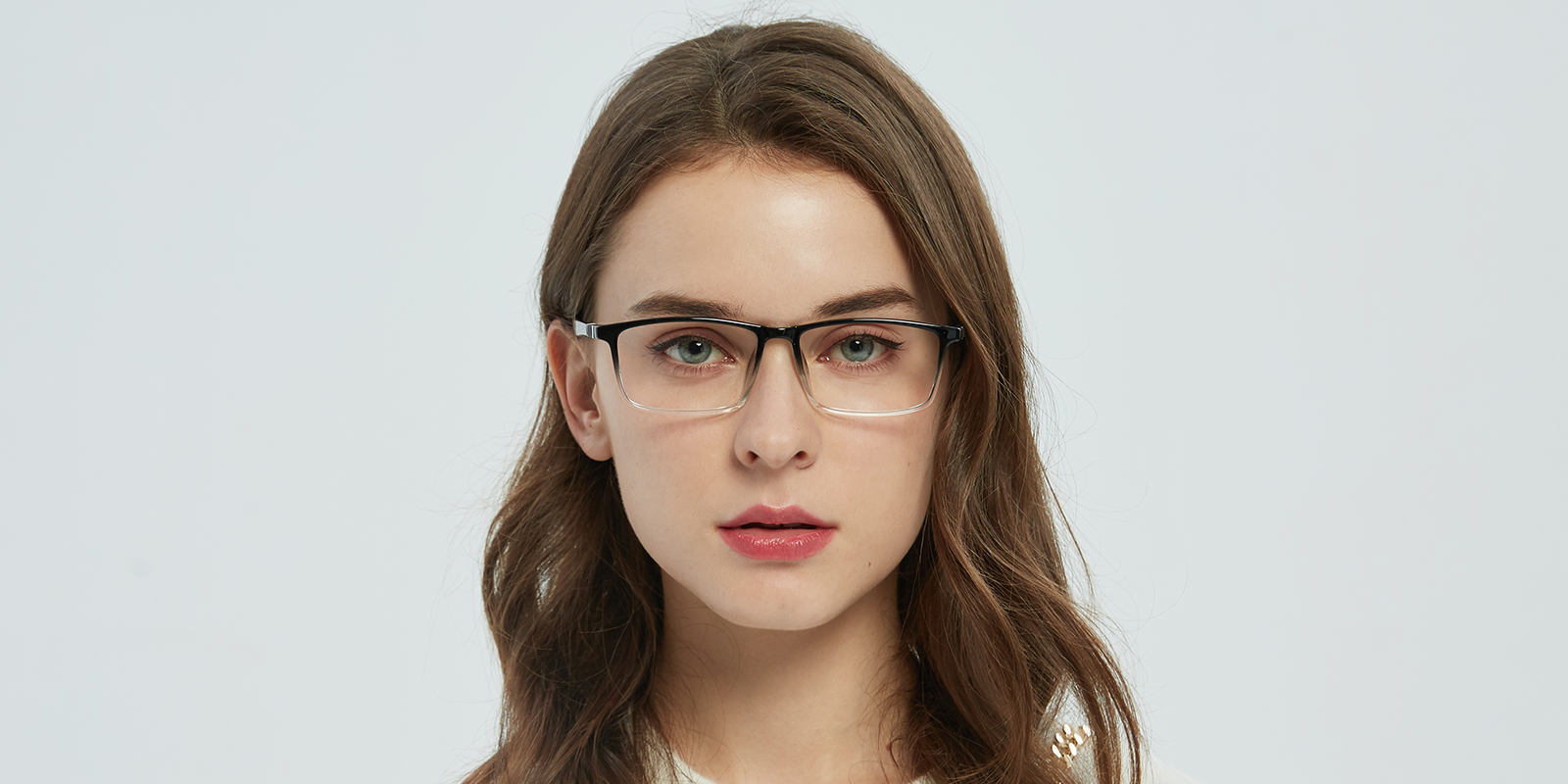 Mason Rectangle Black/Crystal Full-Frame TR90 Eyeglasses | GlassesShop