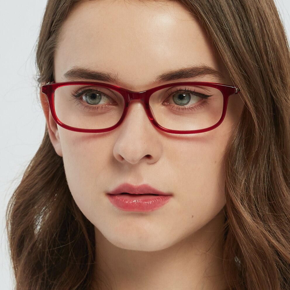 Roxanne Rectangle - Red Eyeglasses