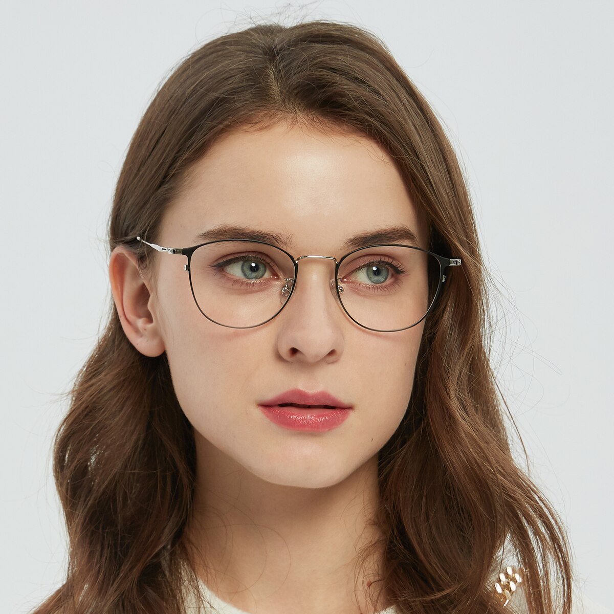 Rochester Classic Wayframe Black/Silver Full-Frame Metal Eyeglasses ...