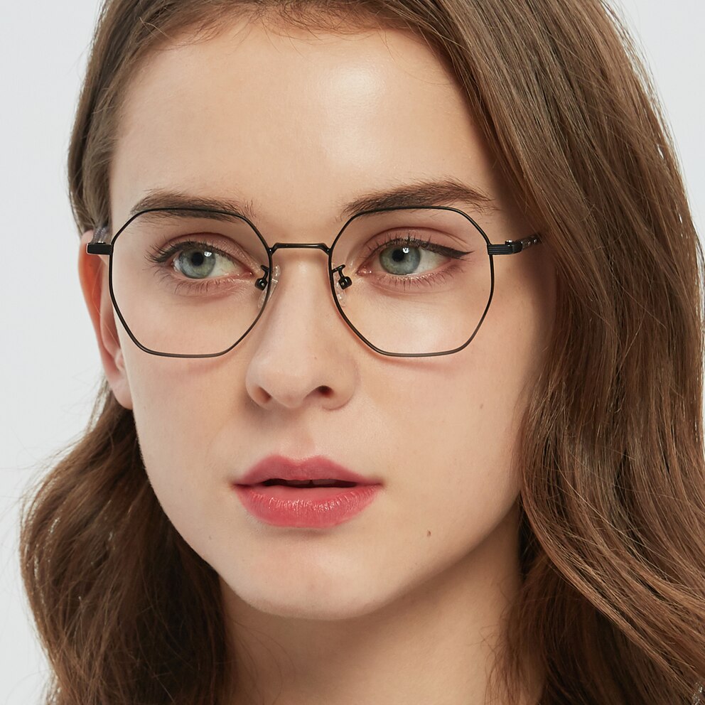 Winston Polygon - Black/Crystal Eyeglasses