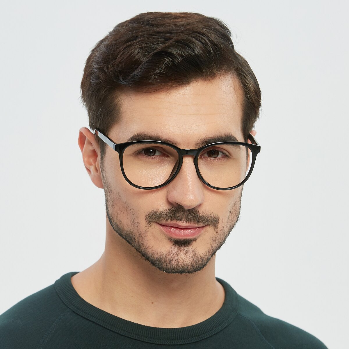 Coolidge Round Black Full-Frame Plastic Eyeglasses | GlassesShop
