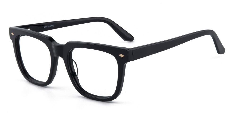 Kissimmee Square Black Full-Frame Acetate Eyeglasses | GlassesShop