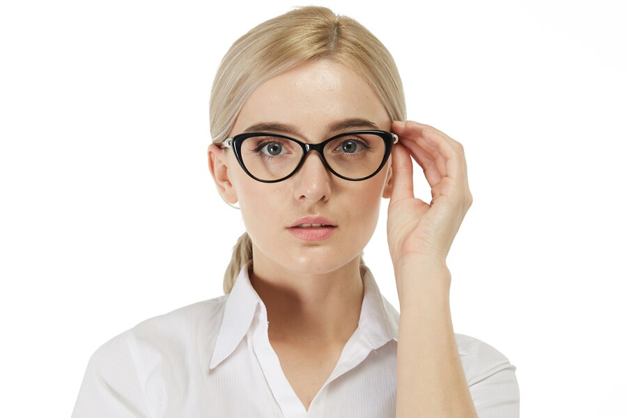 Joyce Cat Eye Black Full-Frame TR90 Eyeglasses | GlassesShop