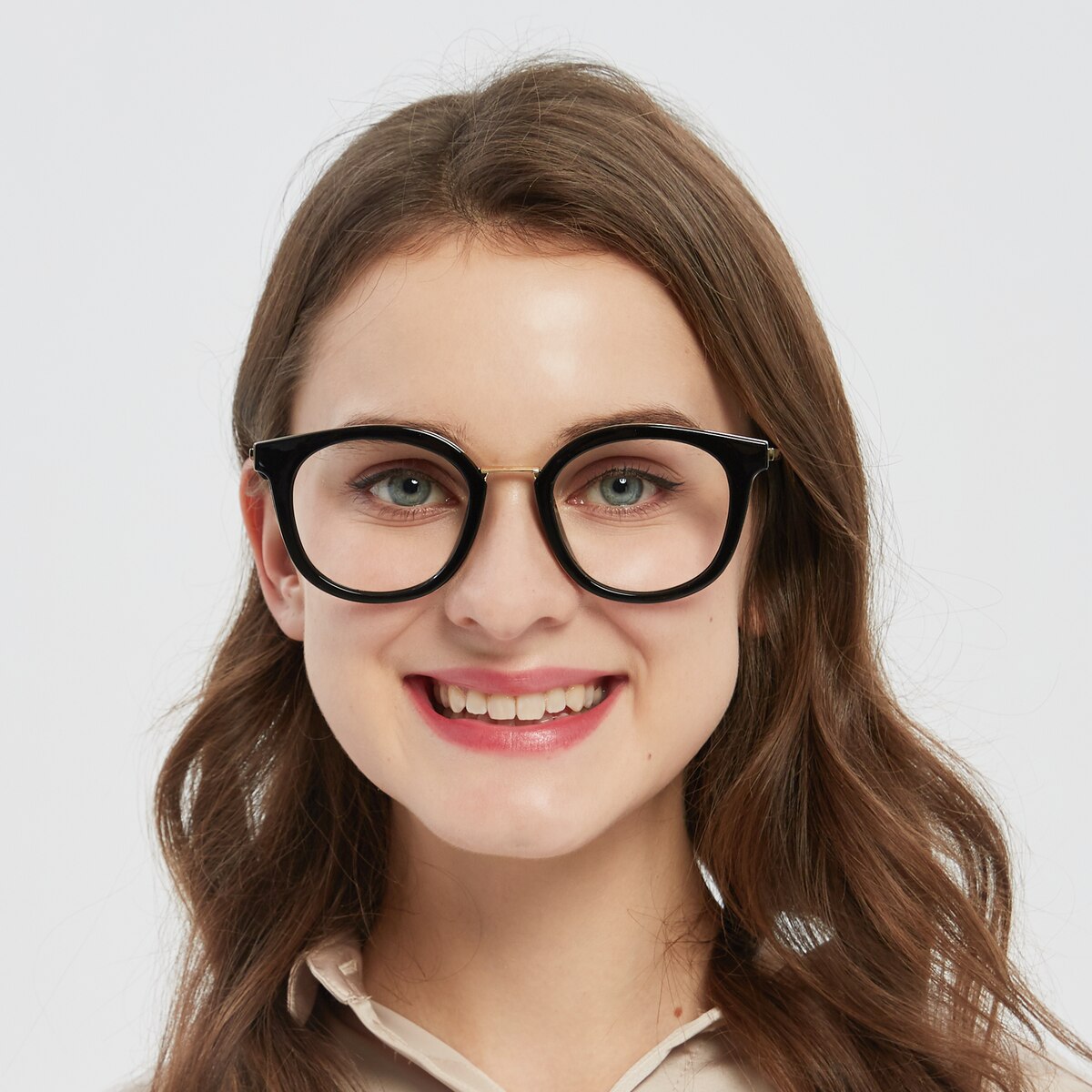 Florence Oval Black Full-Frame TR90 Eyeglasses | GlassesShop