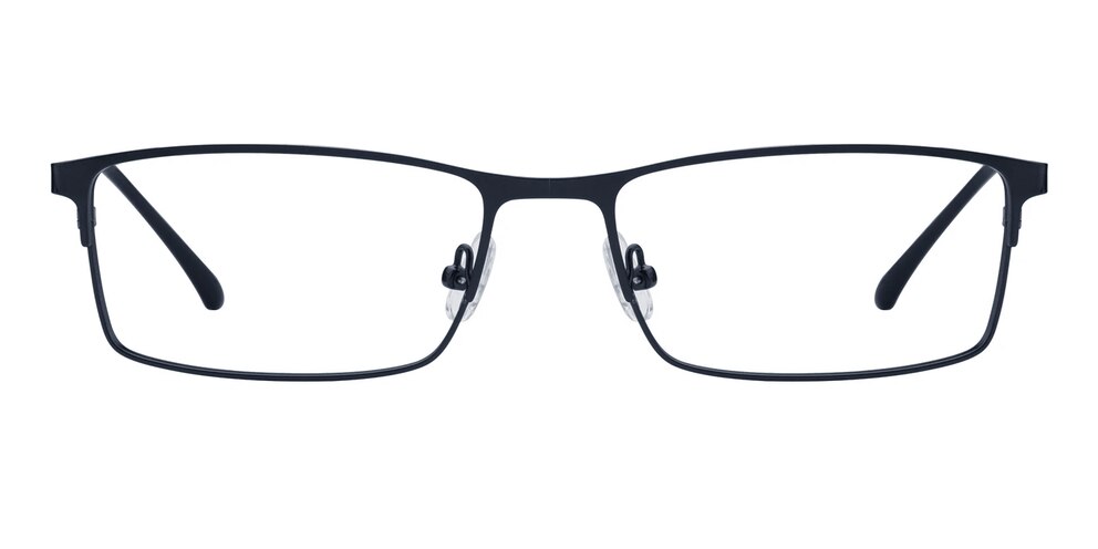 Lyndon Rectangle Blue Full-Frame Metal Eyeglasses | GlassesShop