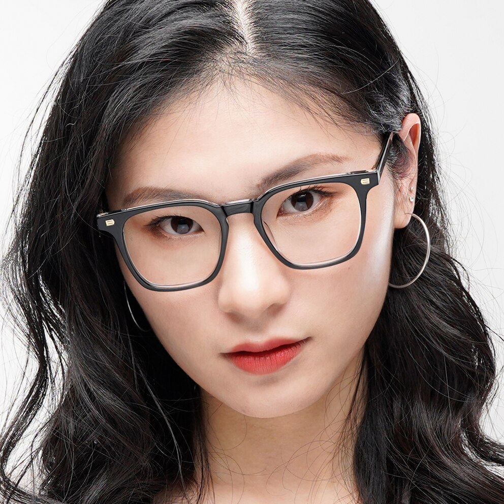 KeyWest Square - Black/Crystal Eyeglasses