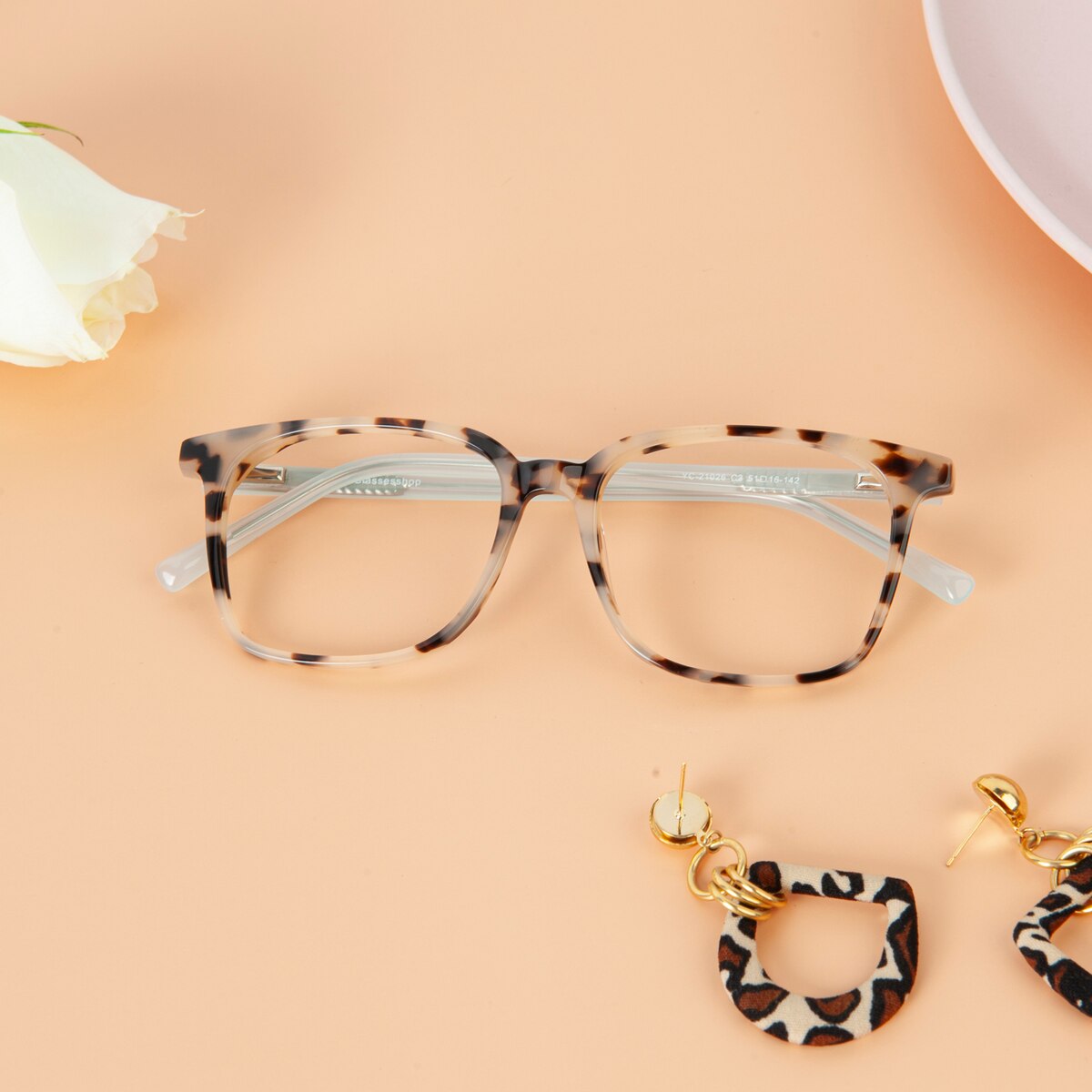 Prairie Rectangle Petal Tortoise Full-Frame Acetate Eyeglasses ...