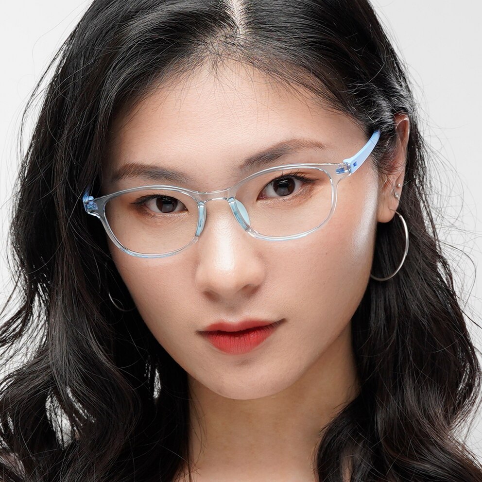 Bray Oval Blue Full-Frame TR90 Eyeglasses | GlassesShop