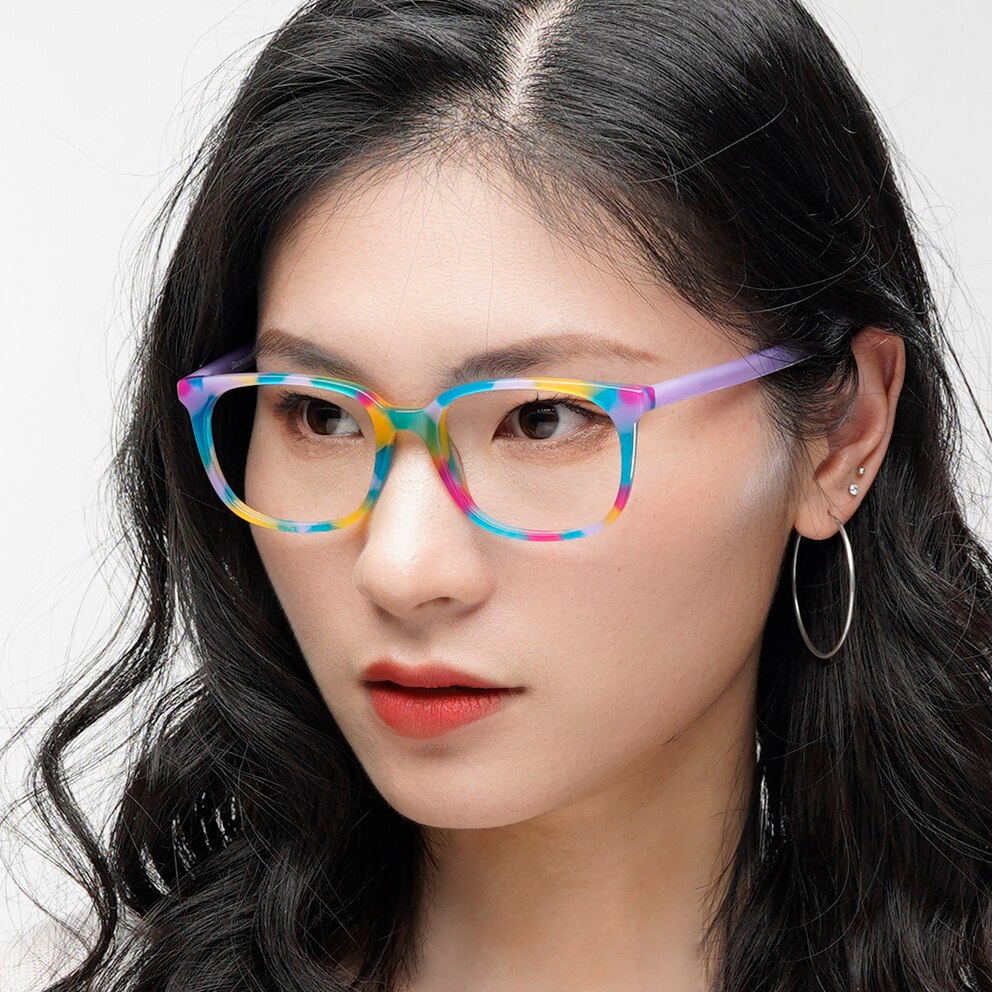 Arlington Rectangle - Purple/Multicolor Eyeglasses