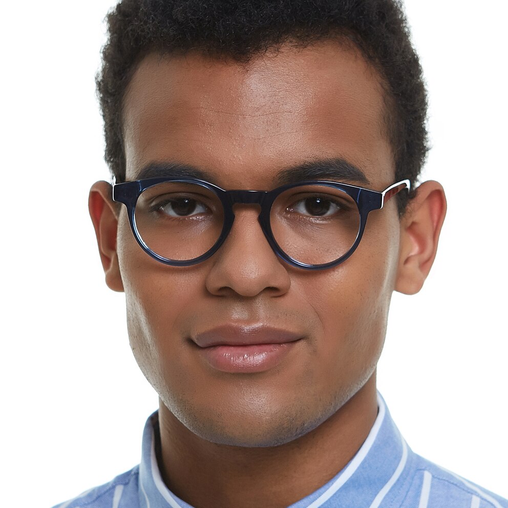 Lawton Round - Grayish Blue/Tortoise Eyeglasses