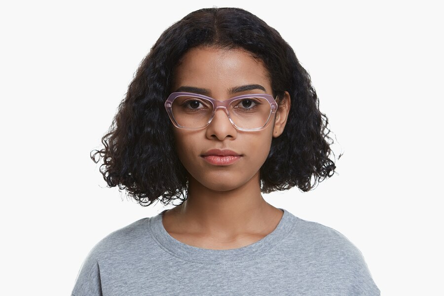 Deirdre Polygon Pink/Purple Full-Frame Acetate Eyeglasses | GlassesShop