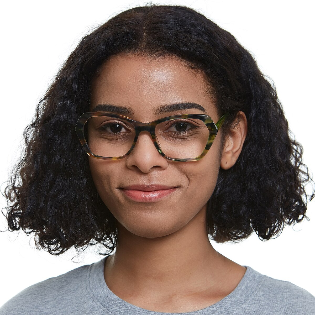 Deirdre Polygon Multicolor/Green Full-Frame Acetate Eyeglasses ...