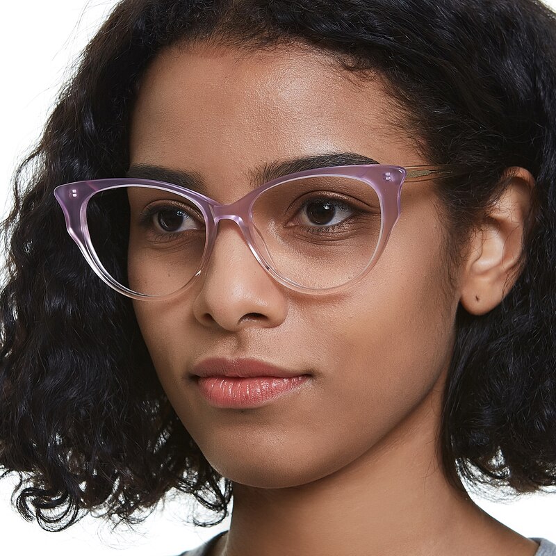 Eartha Cat Eye - Pink/Purple Eyeglasses