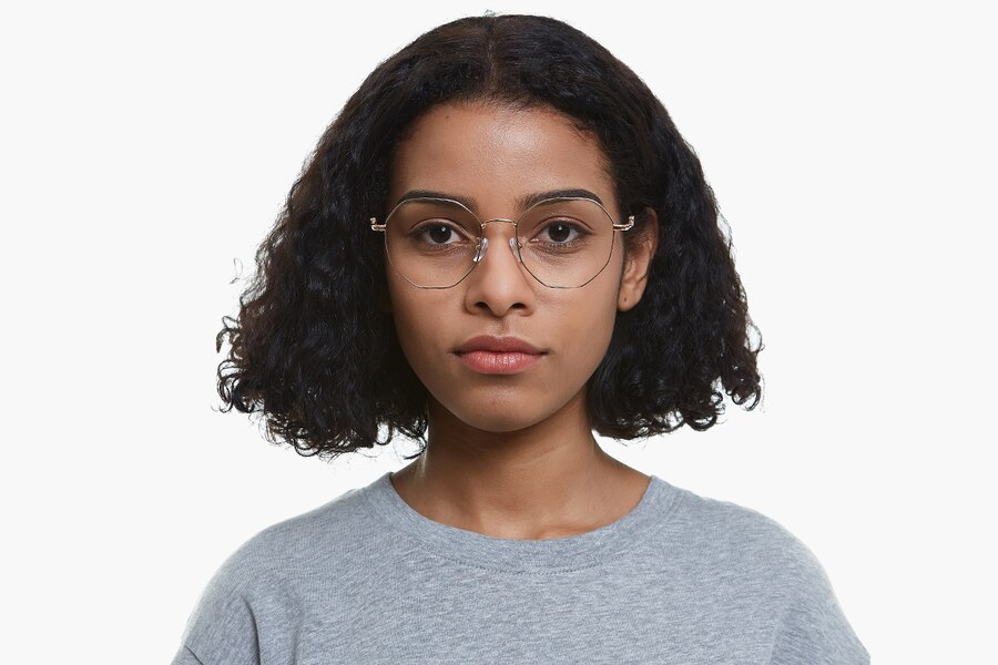 Toledo Polygon Rose Gold Full-Frame Metal Eyeglasses | GlassesShop