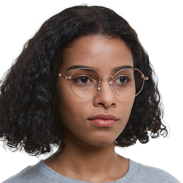 Toledo Polygon Rose Gold Full-Frame Metal Eyeglasses | GlassesShop