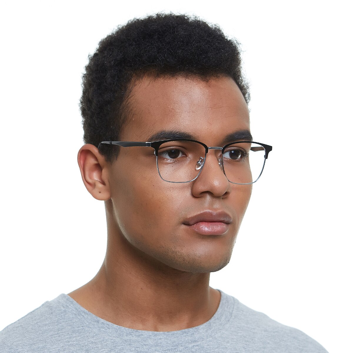 Alston Rectangle - Black/Silver Eyeglasses
