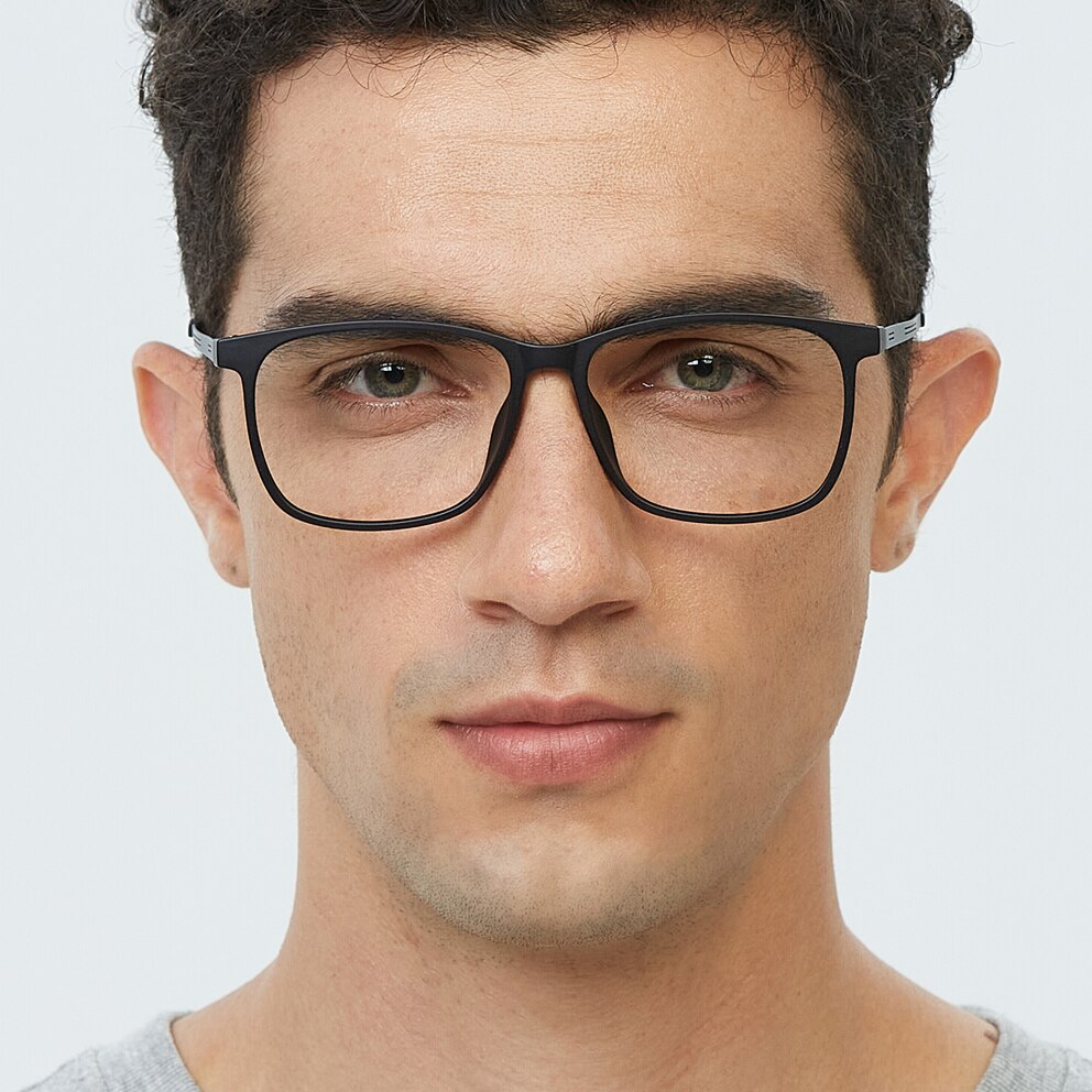 Grove Rectangle Black/Gray Full-Frame TR90 Eyeglasses | GlassesShop