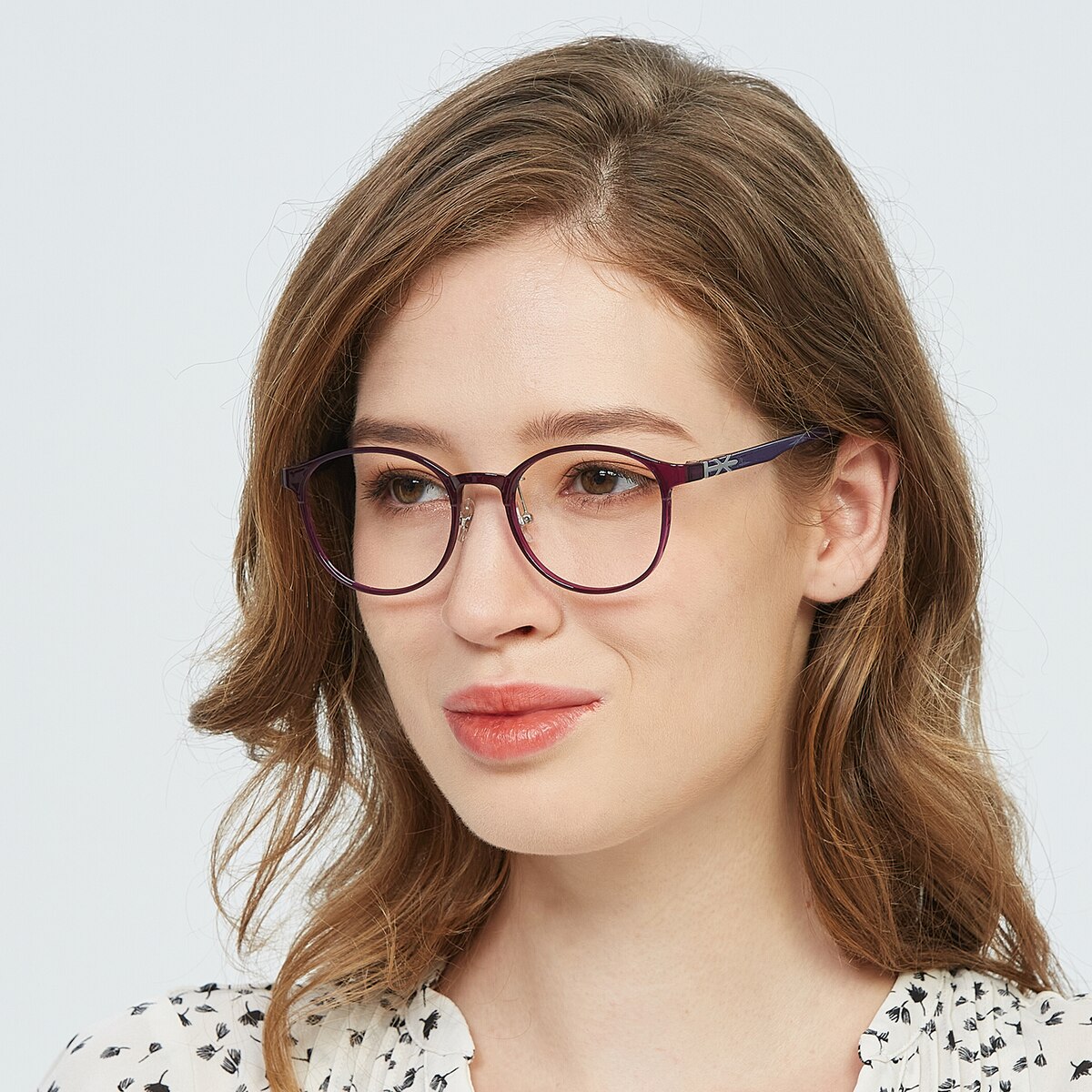 Enid Round Purple Full-Frame Ultem Eyeglasses | GlassesShop