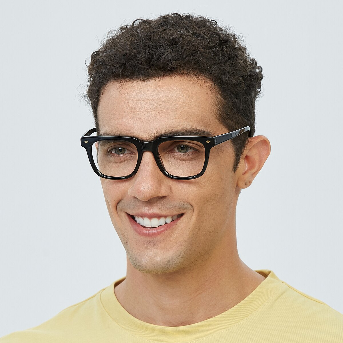 Kissimmee Square Black Full-Frame Acetate Eyeglasses | GlassesShop
