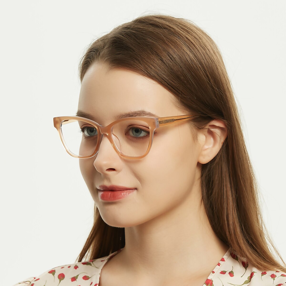 Marian Cat Eye Champagne Full-Frame Acetate Eyeglasses | GlassesShop