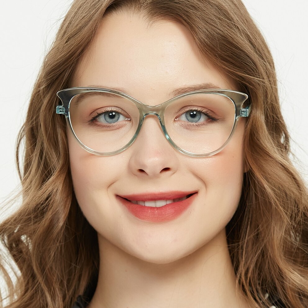 Reuben Cat Eye Light Blue Full-Frame Acetate Eyeglasses | GlassesShop