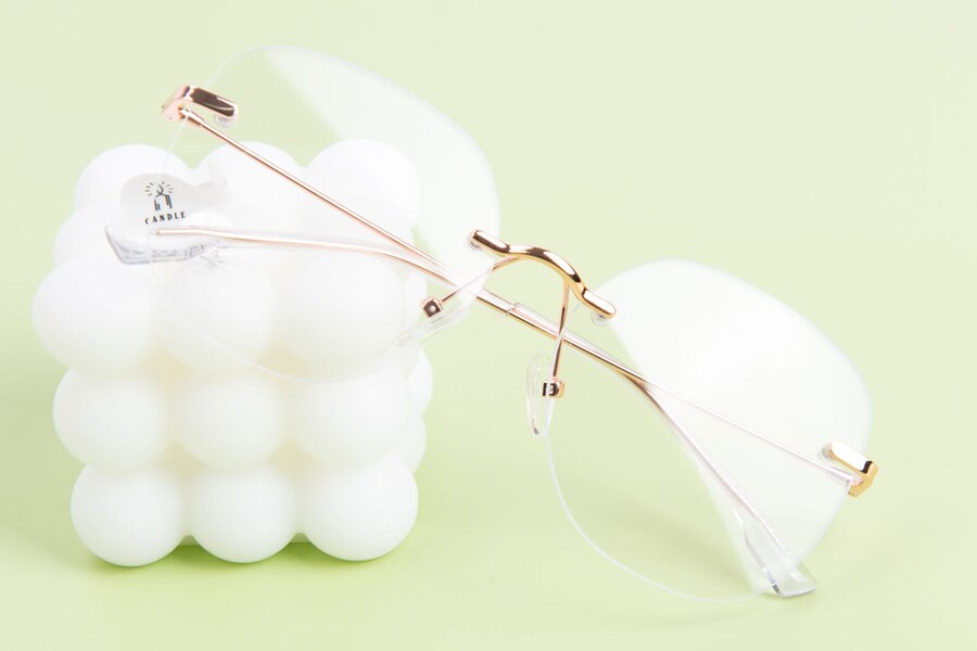 Richfield Polygon Rose Gold Rimless Metal Eyeglasses | GlassesShop