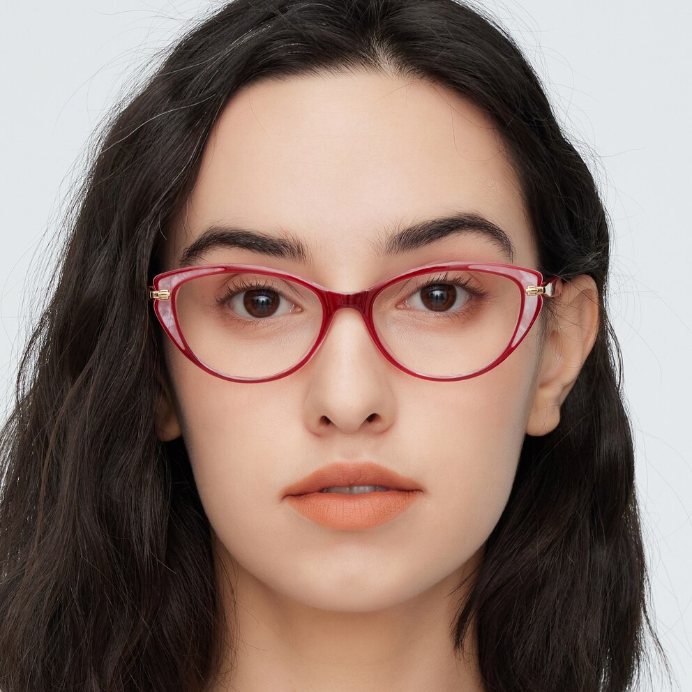 Sabrina Cat Eye Red Full-Frame Plastic Eyeglasses | GlassesShop