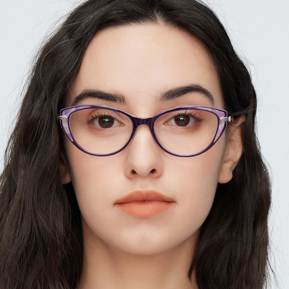 Sabrina Cat Eye Purple Full-Frame Plastic Eyeglasses | GlassesShop