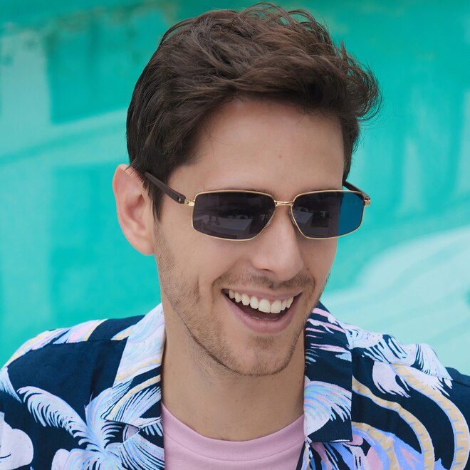 Gaskell Rectangle - Golden Eyeglasses