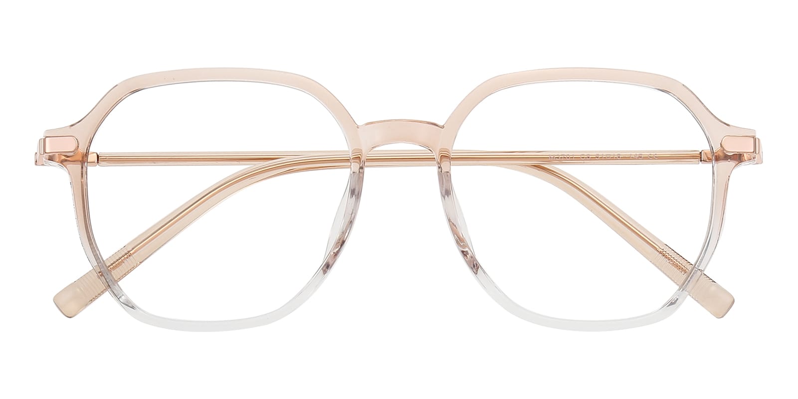 Harriet Polygon Champagne Eyeglasses | Glassesshop
