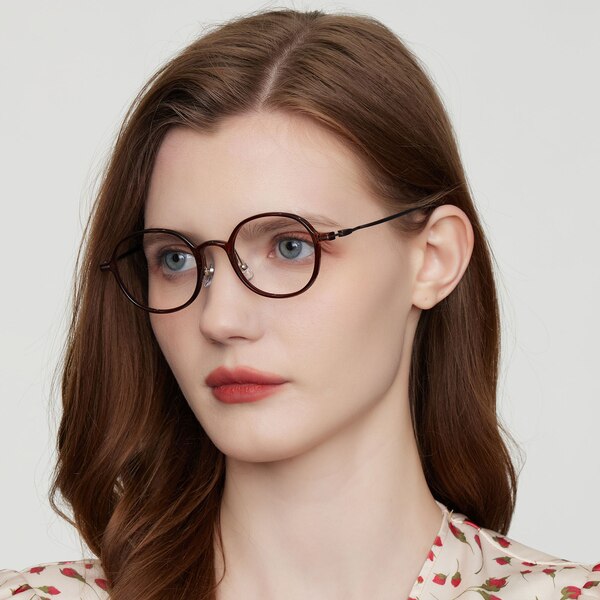 Holmes Round - Burgundy Eyeglasses